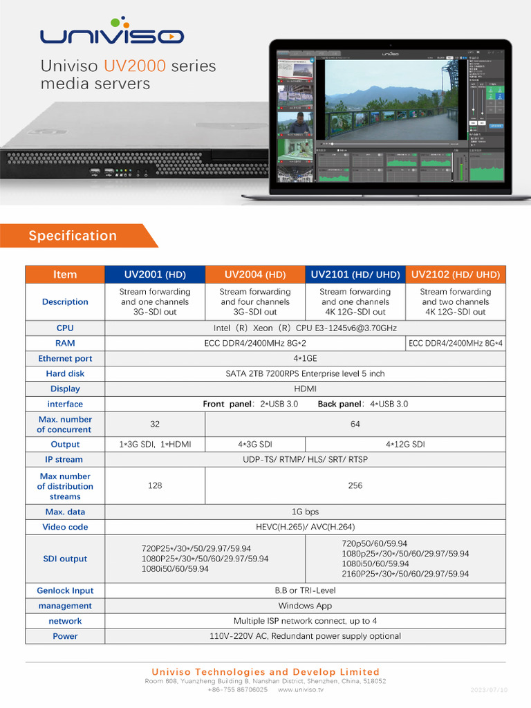 UV2000 Datasheet | PDF