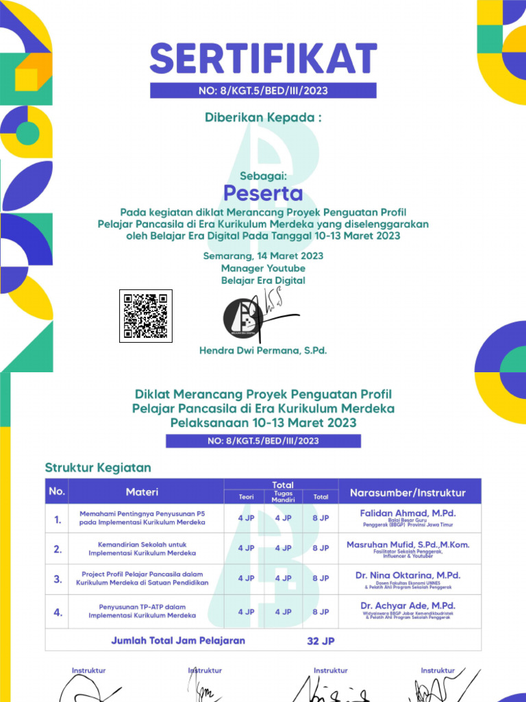 2.angga - Setiawan - S.PD - Sertifikat Maret 2023 - 32jp | PDF