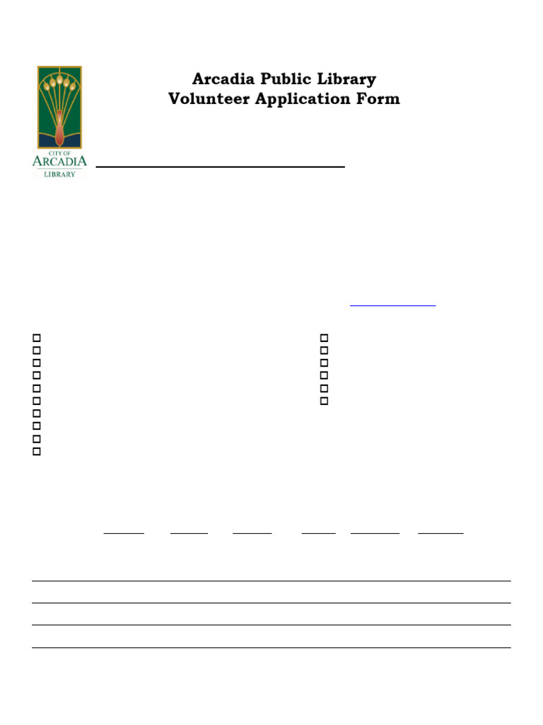 Volunteer Application Form | PDF | Libraries