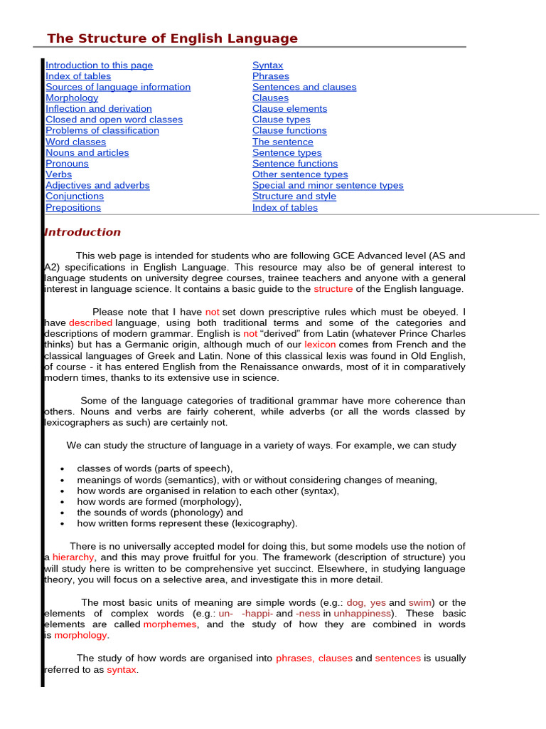 Grammatical Structure of English 2 | PDF | Part Of Speech | Verb