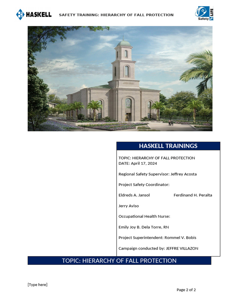 Hierarchy of Fall Protection - Jeff | PDF