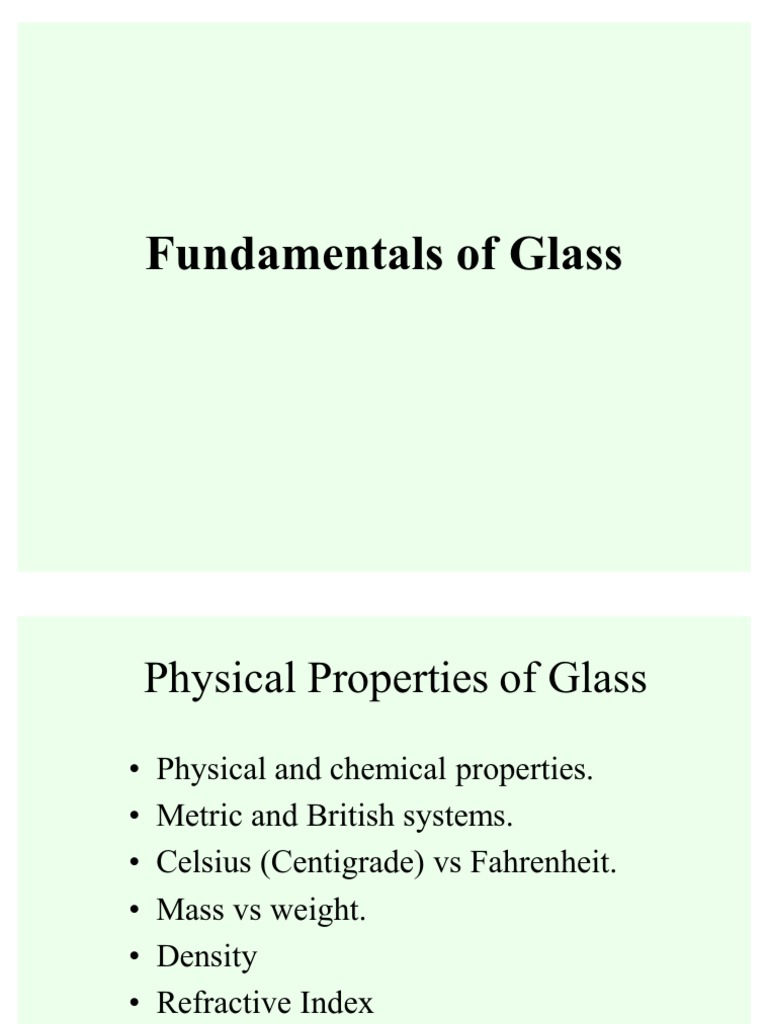 Fundamental of Glass | Download Free PDF | Glasses | Solid