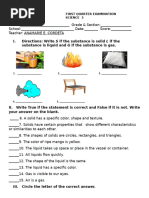 Science 3 Summative Test | PDF