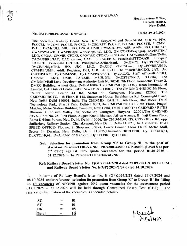 APO 70% Notification 2025-2026 | PDF