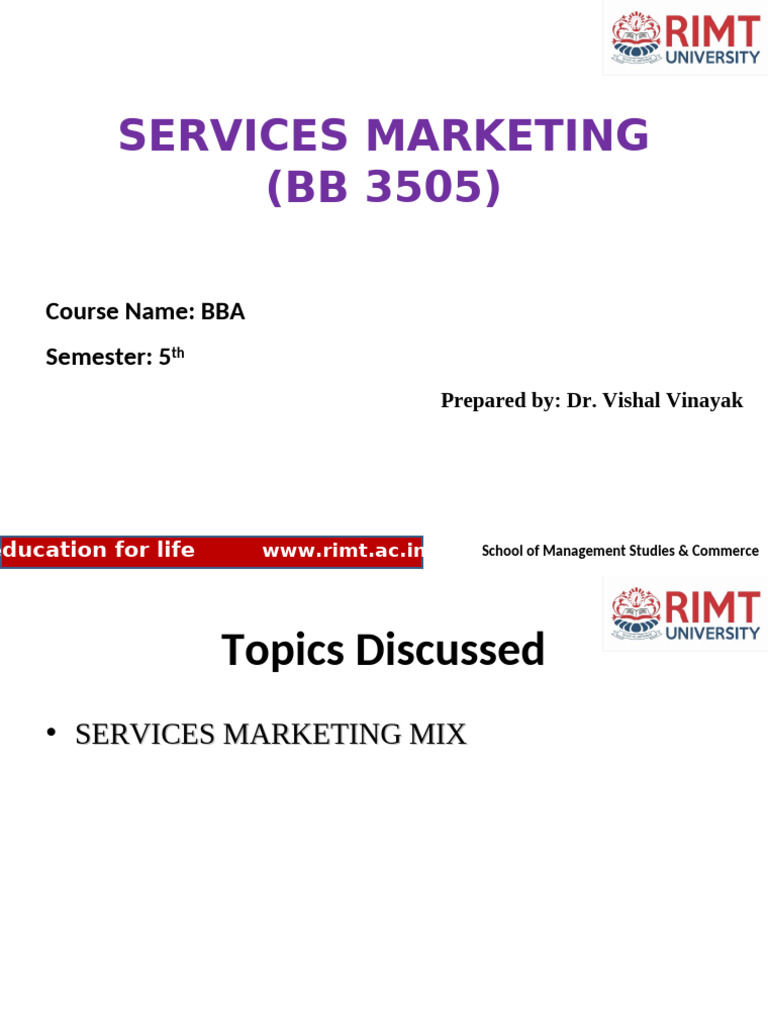 Service Marketing Mix | PDF | Banks | Commerce