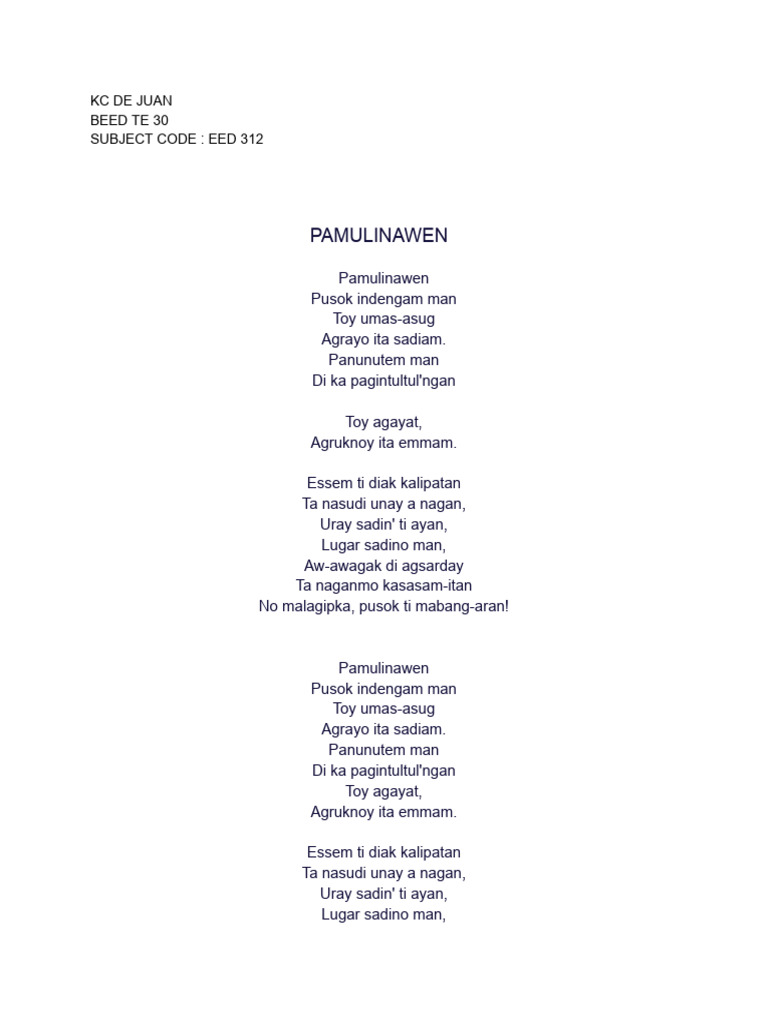 Pamulinawen | PDF