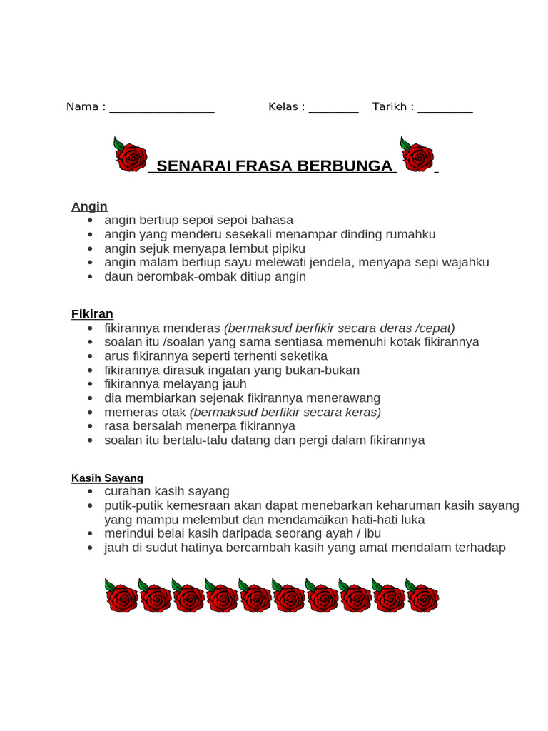 Frasa Berbunga - Men 1 | PDF