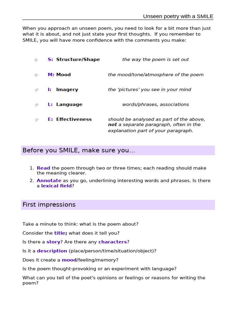 How To Approach Poetry Analysis | PDF | Poetry | Rhyme