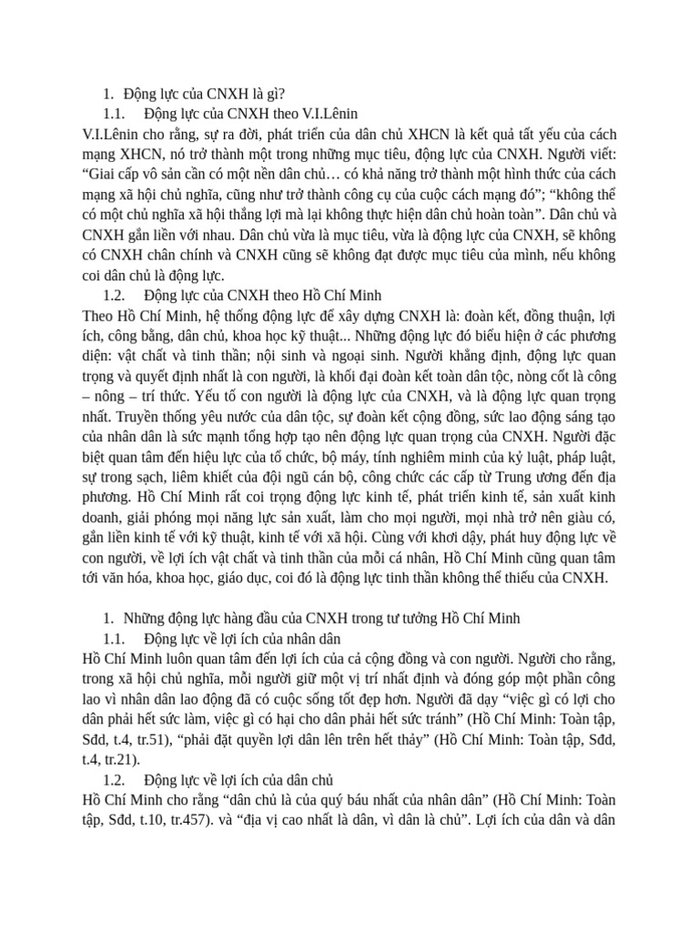 Động Lực Của CNXH | PDF
