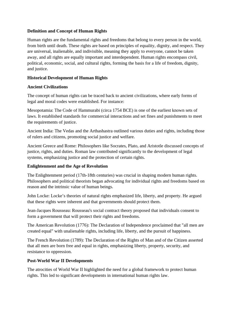 Definition and Concept of Human Rights (First Reading) | PDF | Human ...