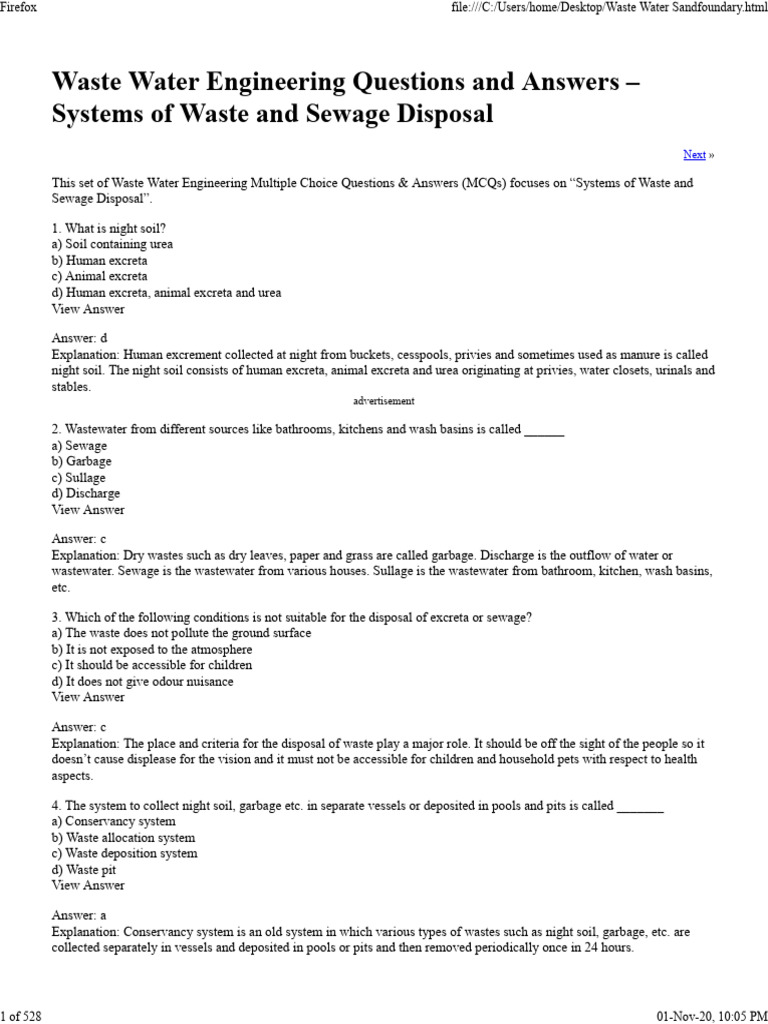 Waste Water Engineering | PDF | Sanitary Sewer | Sewage