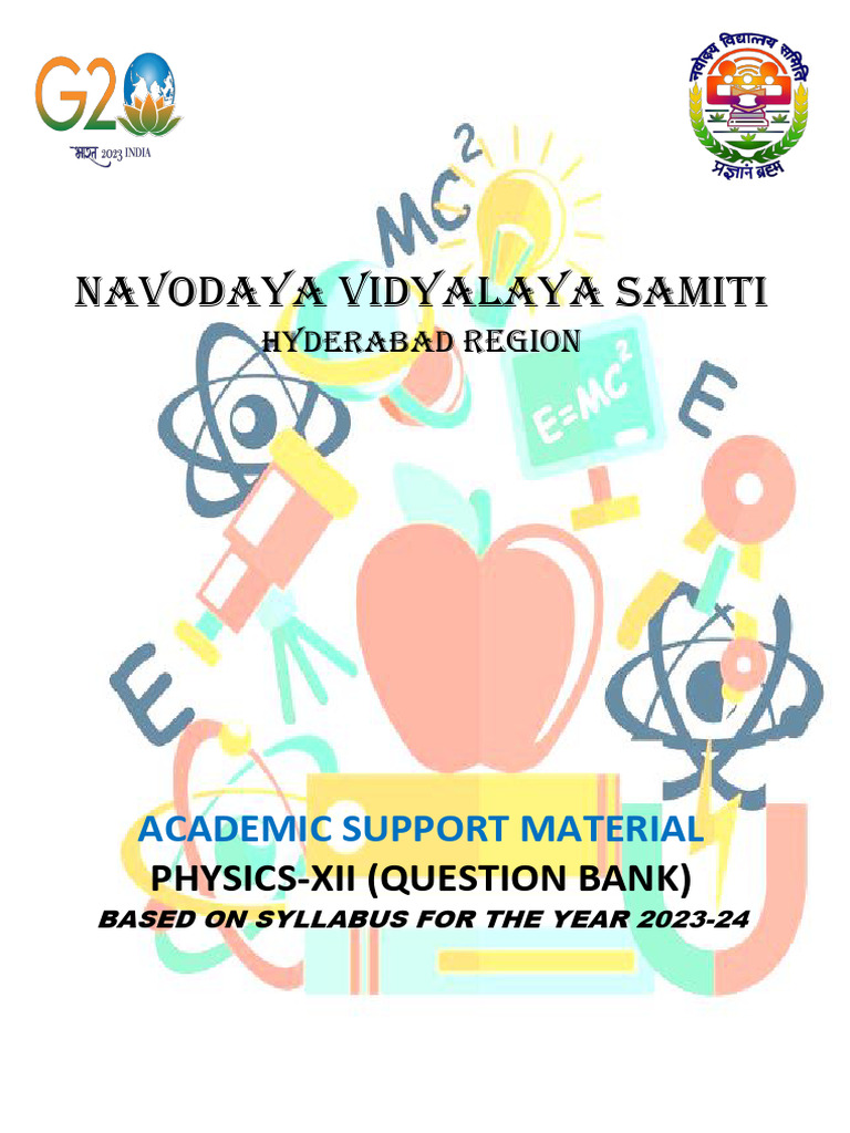 NVS 2023 24 Physics Study Material | PDF | Electric Charge | Electric Field