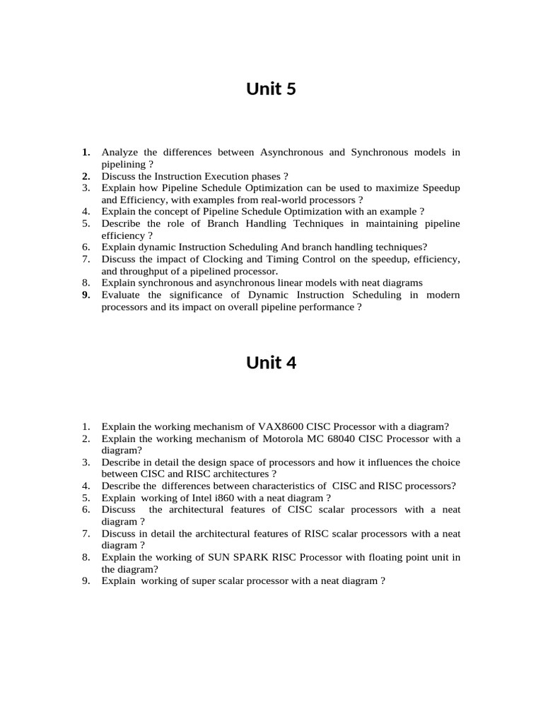 ACA Mid 2 Important Qns | PDF | Computers
