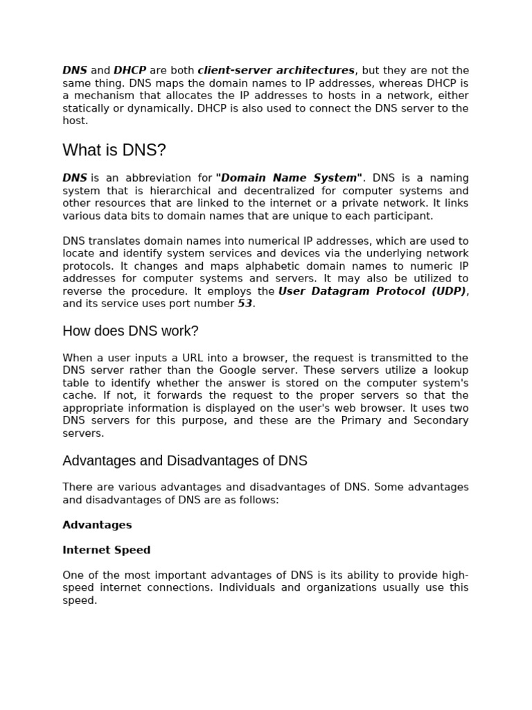 DNS v DHCP | PDF | Domain Name System | Ip Address