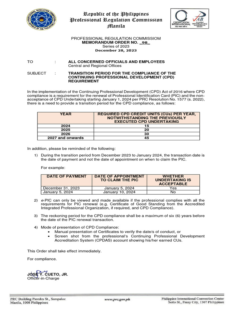 Appendix B PRC Memo 2023 98 | PDF | Business