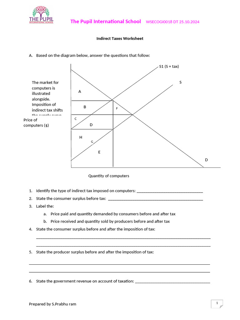 EC207 Handout 2 Indirect Taxes Rev | PDF | Elasticity (Economics) | Taxes