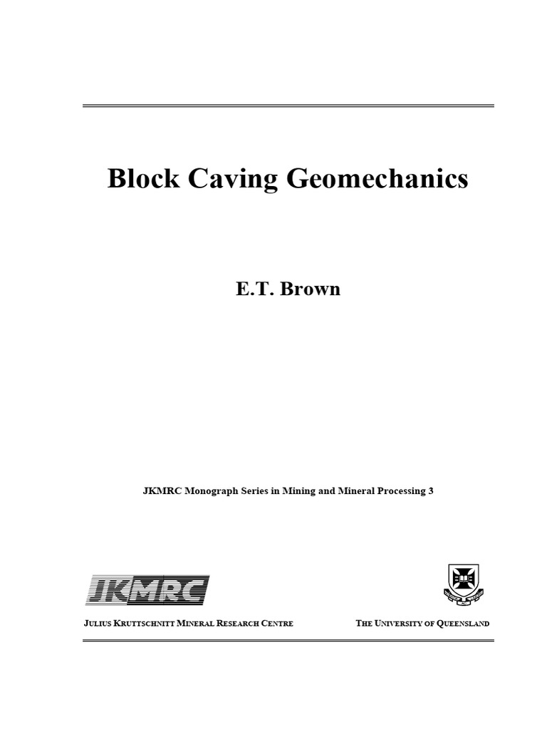 Block Caving Geomechanics Insights | PDF | Mining | Risk