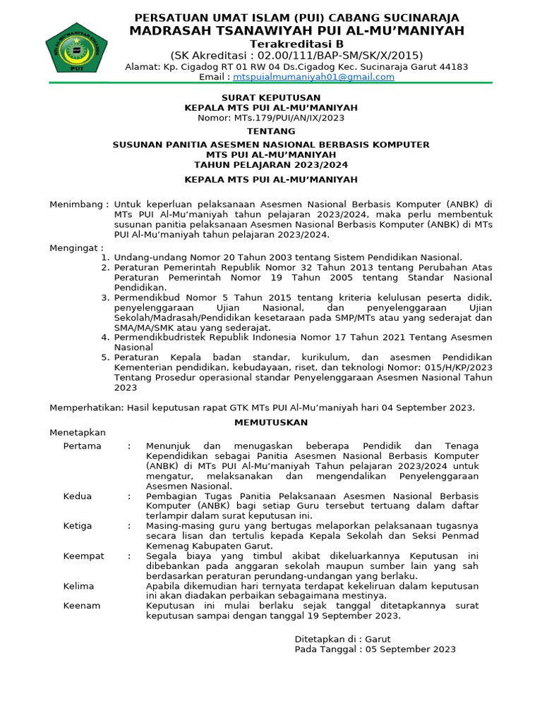 SK Panitia Anbk | PDF