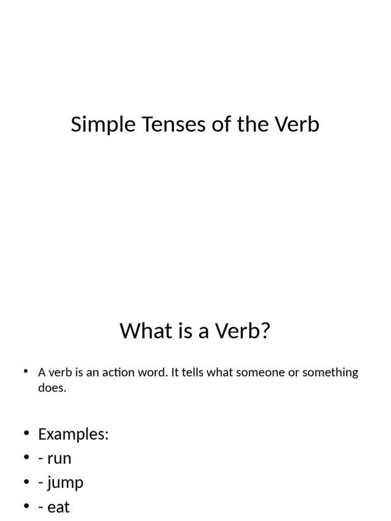 Understanding Simple Verb Tenses | PDF | Grammatical Tense | Verb