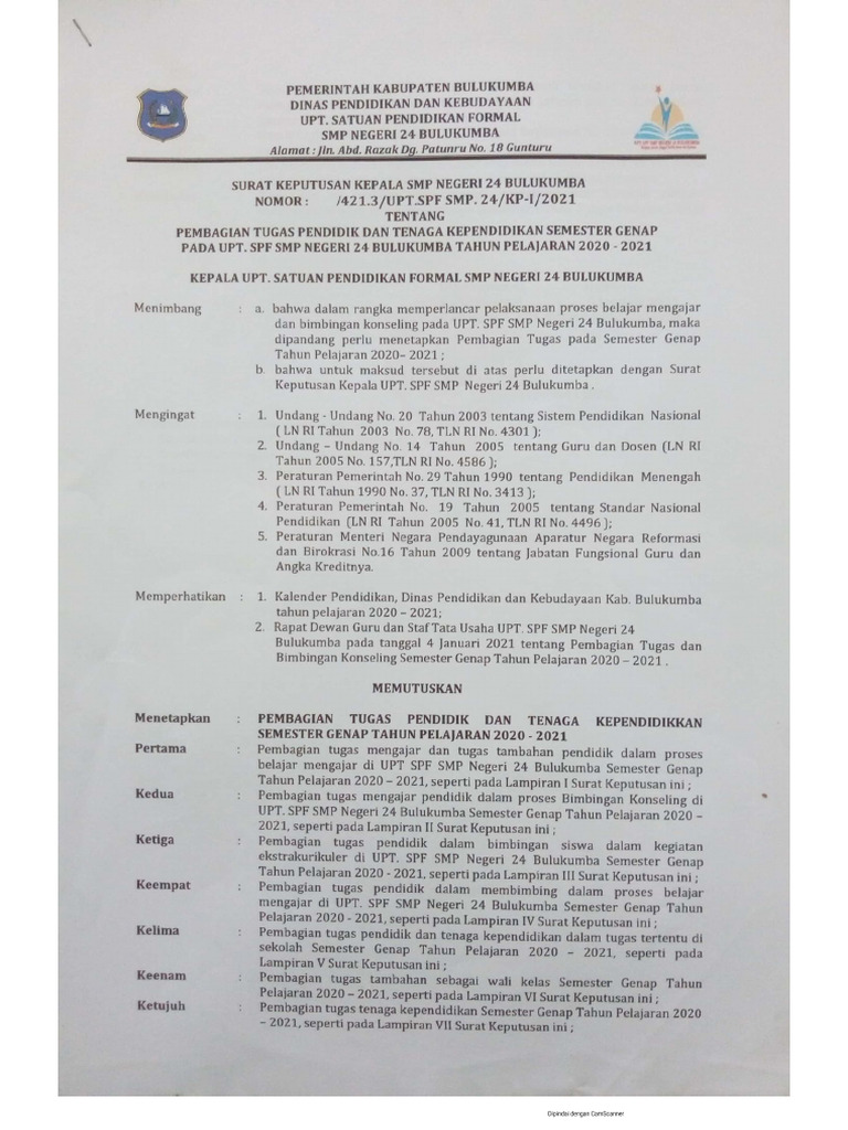 SK Tugas 2020-2021 Genap | PDF