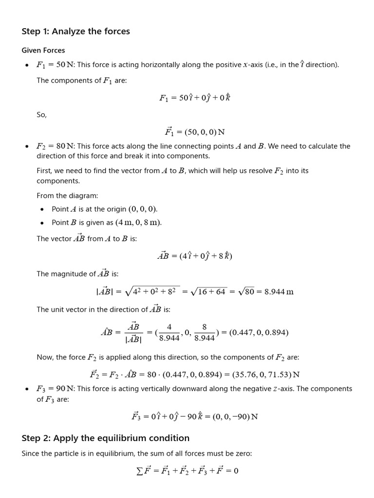 Problem 1 | PDF | Force | Applied Mathematics
