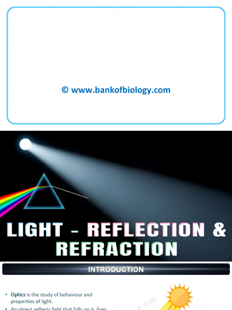 10 Light - Reflection and Refraction Pic PPT Part 1. | PDF