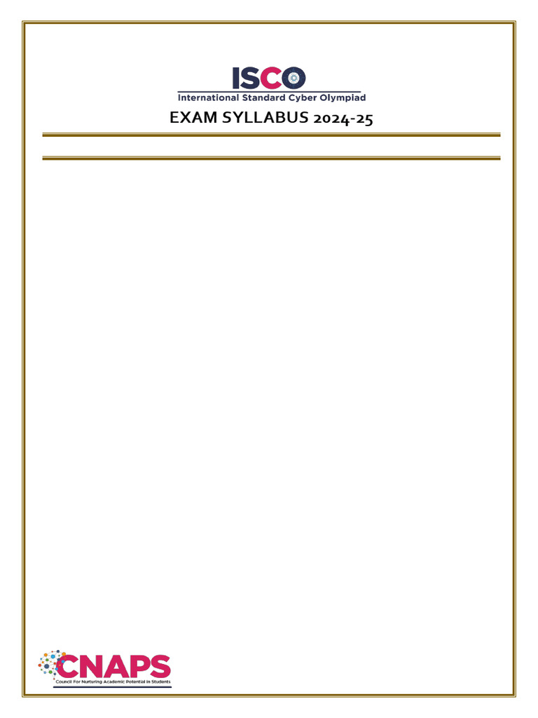 ISCO SYLLABUS_2024-25 | PDF | Computer Keyboard | Computer Engineering