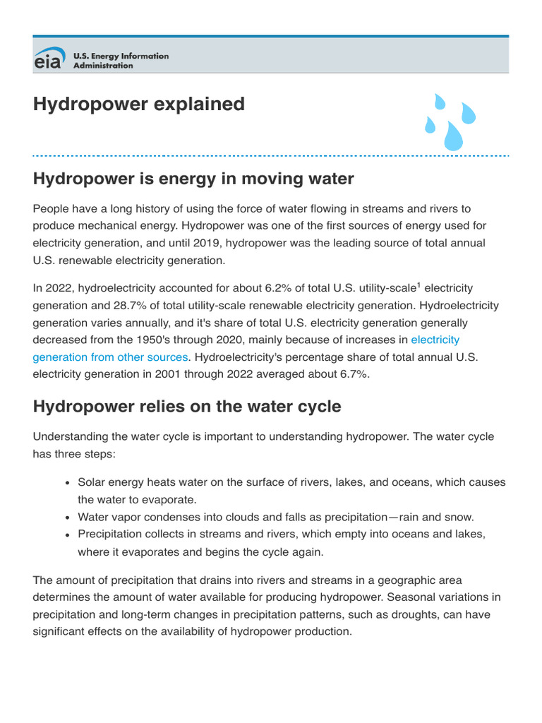 Hydropower Explained - U.S. Energy Information Administration (EIA ...