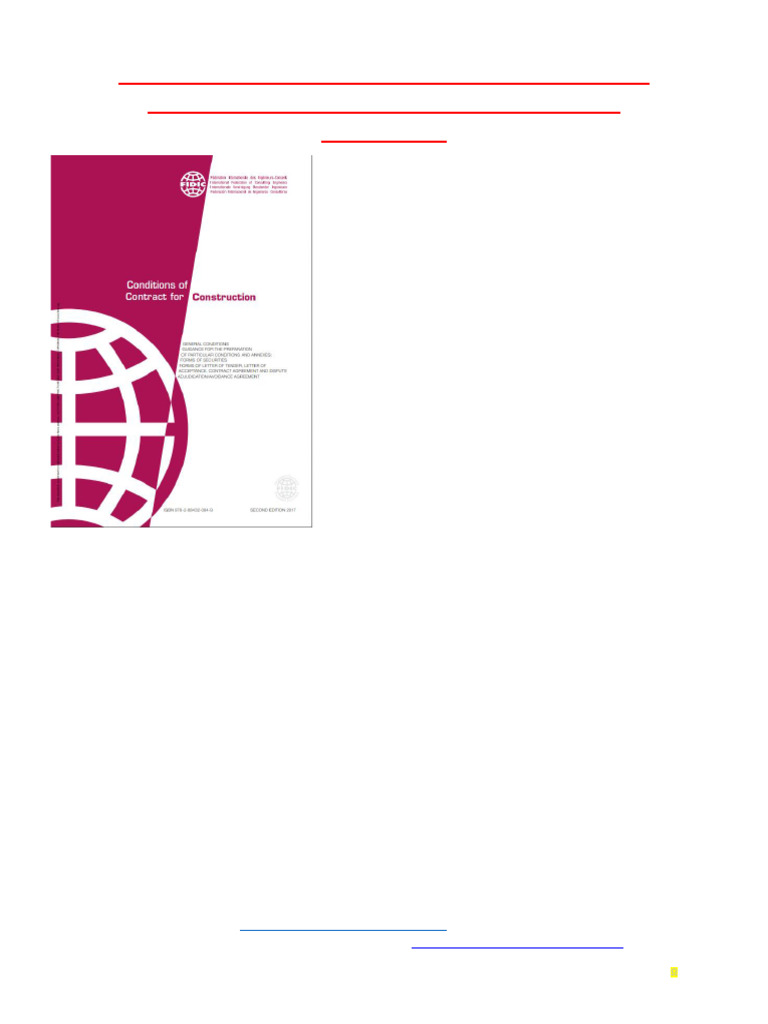Taking Over FIDIC 2017 Red | PDF | Employment | Specification ...