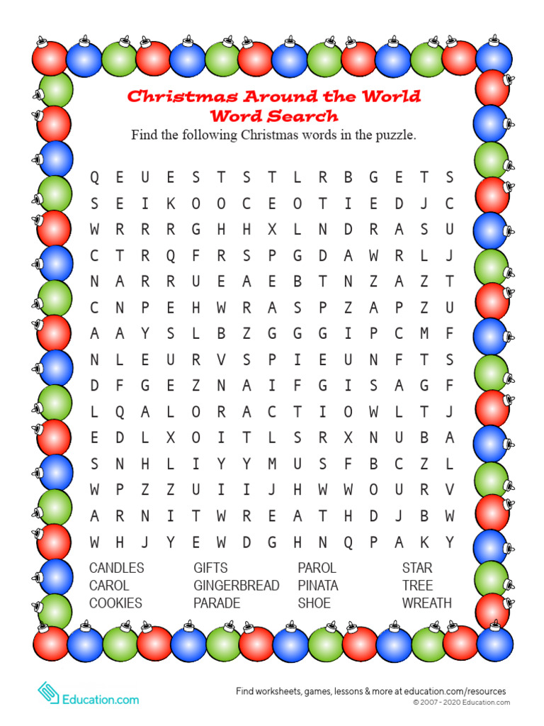 Wordsearch Christmas | PDF