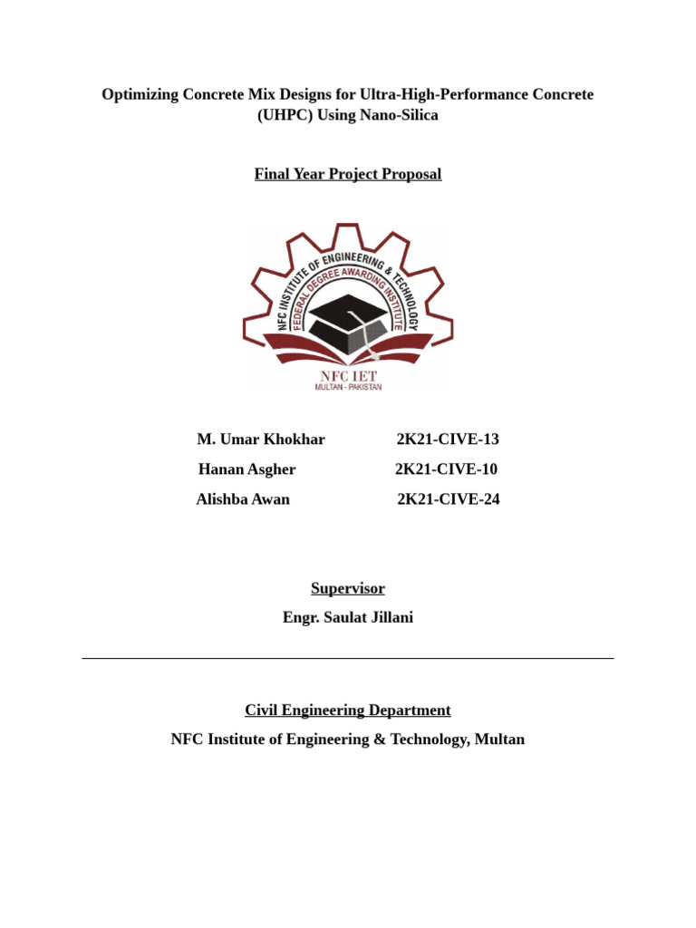 FYP Proposal | PDF | Concrete | Cement