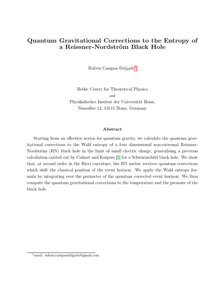 1-Asli-Quantum Gravitational Corrections To The Entropy of | PDF ...