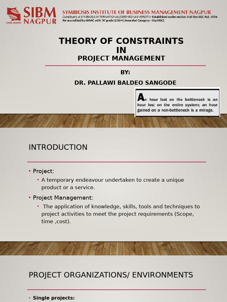 TOC in Project Management | PDF | Project Management | Business