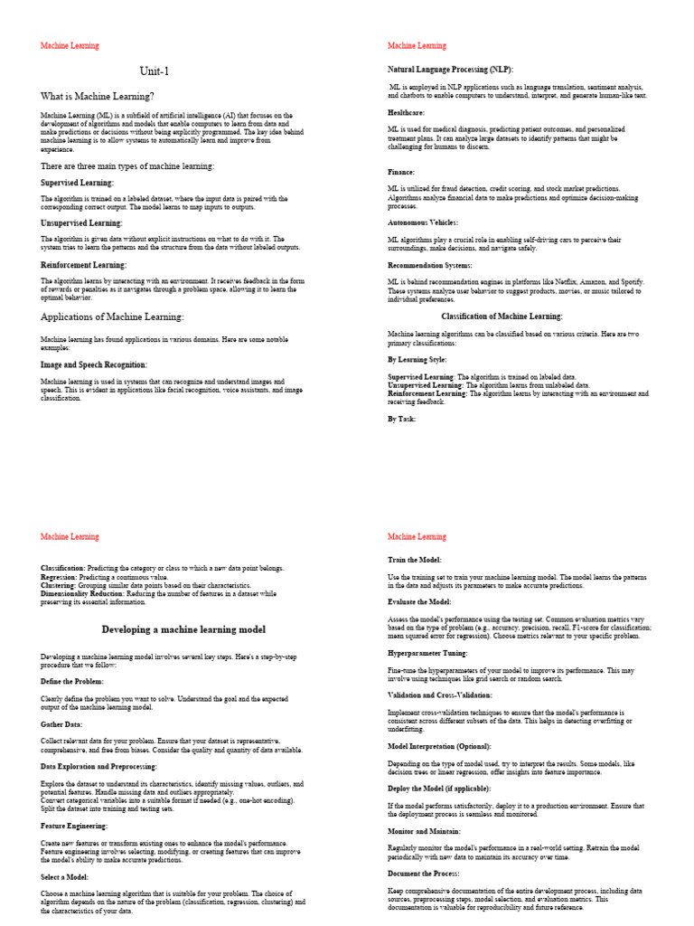 Introduction to Machine Learning Concepts | PDF | Machine Learning | Regression Analysis