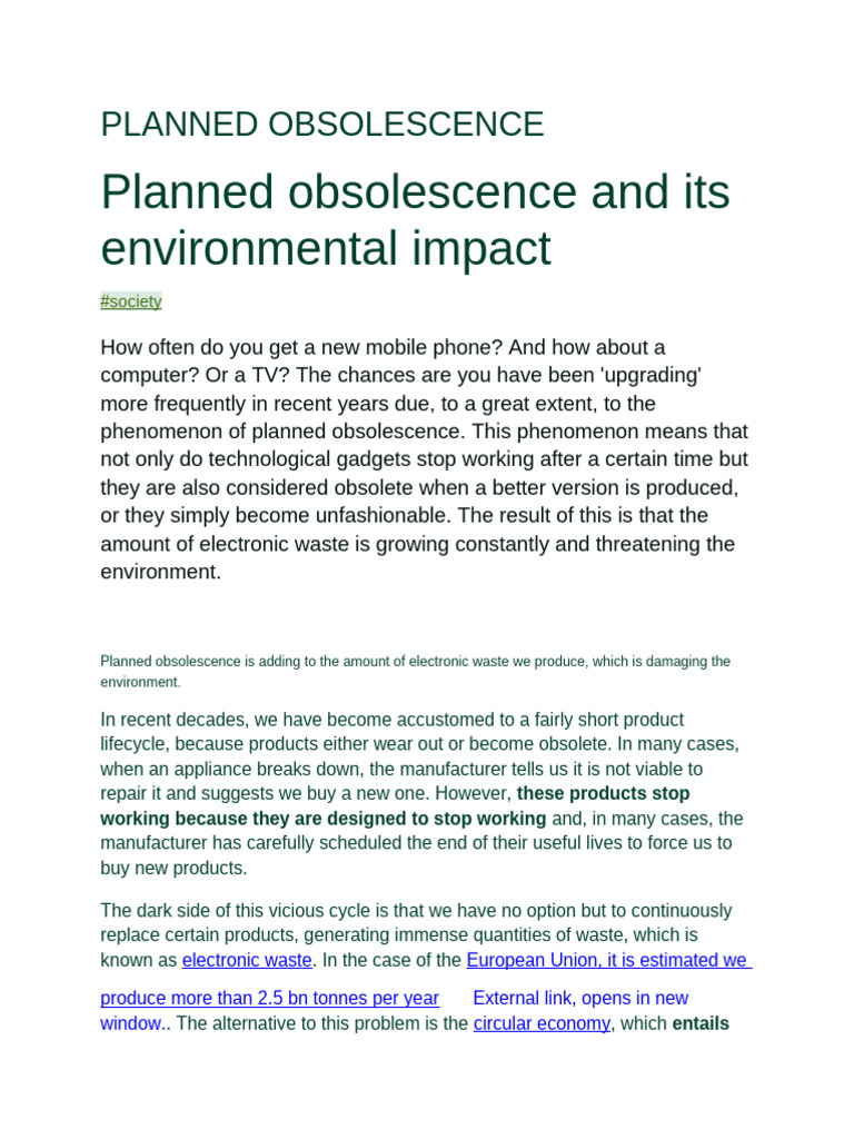 Planned Obsolescence | PDF | Capitalism | Business Cycle