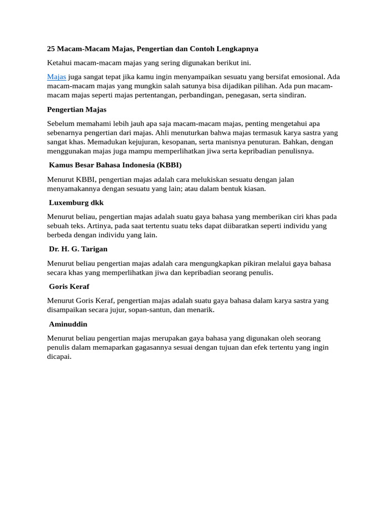 25 Macam Majas | PDF