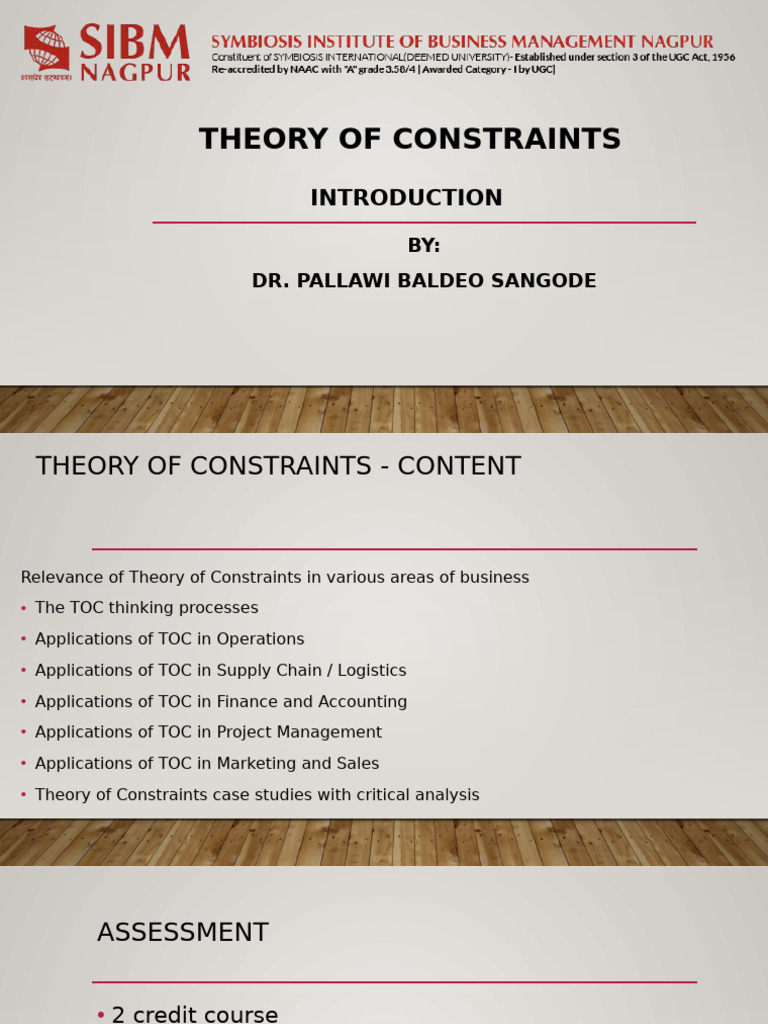 Introduction To Theory of Constraints | PDF | Business | Business Economics