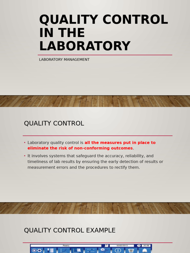 Quality Control in The Laboratory | PDF | Wellness | Technology ...