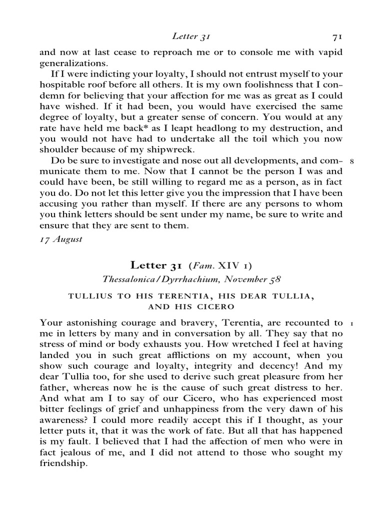 Tullius To His Wife GTerentia, His Daugther Tullia... | PDF | Ancient Rome