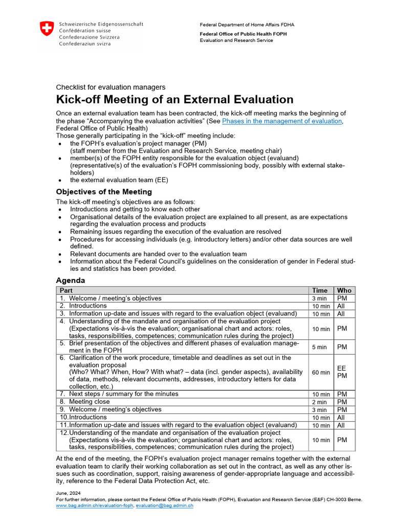 2024 Checklist Kick Off Meeting of An External Evaluation Acc en | PDF ...