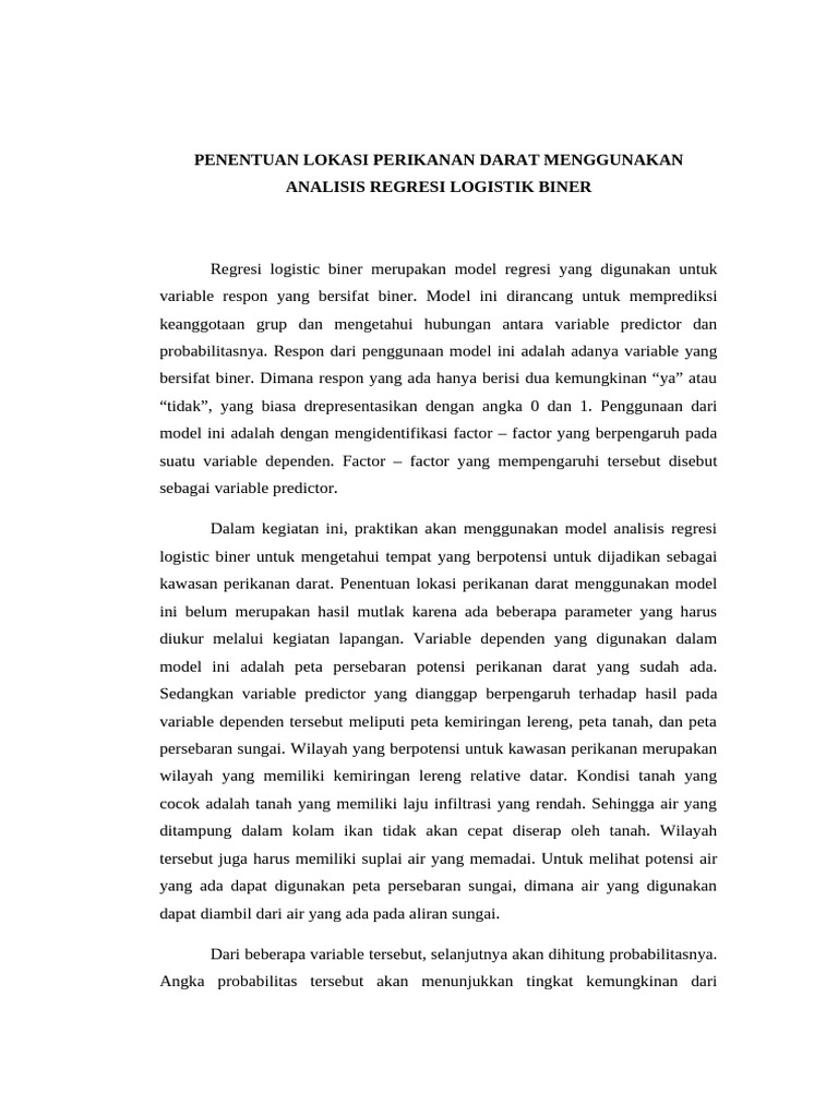 Penentuan Lokasi Perikanan Darat Menggun | PDF