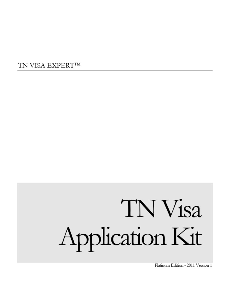 Tnvisaexpert Applicationkit Platinum | PDF | H 1 B Visa