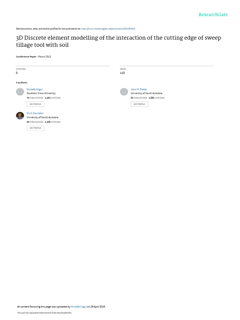 Ucgul 2013 Sweep Tool Cutting Edges Effect On Tillage Forces | PDF ...