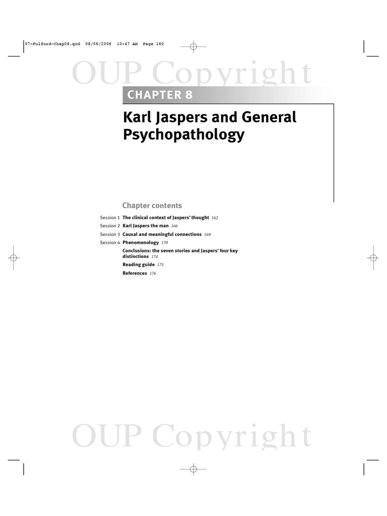 Oxford Textbook of Philosophy and Psychiatry Chapter 8 | PDF ...