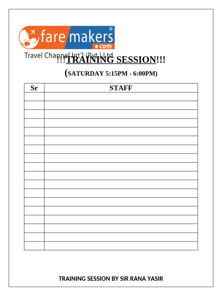 Training Session | PDF