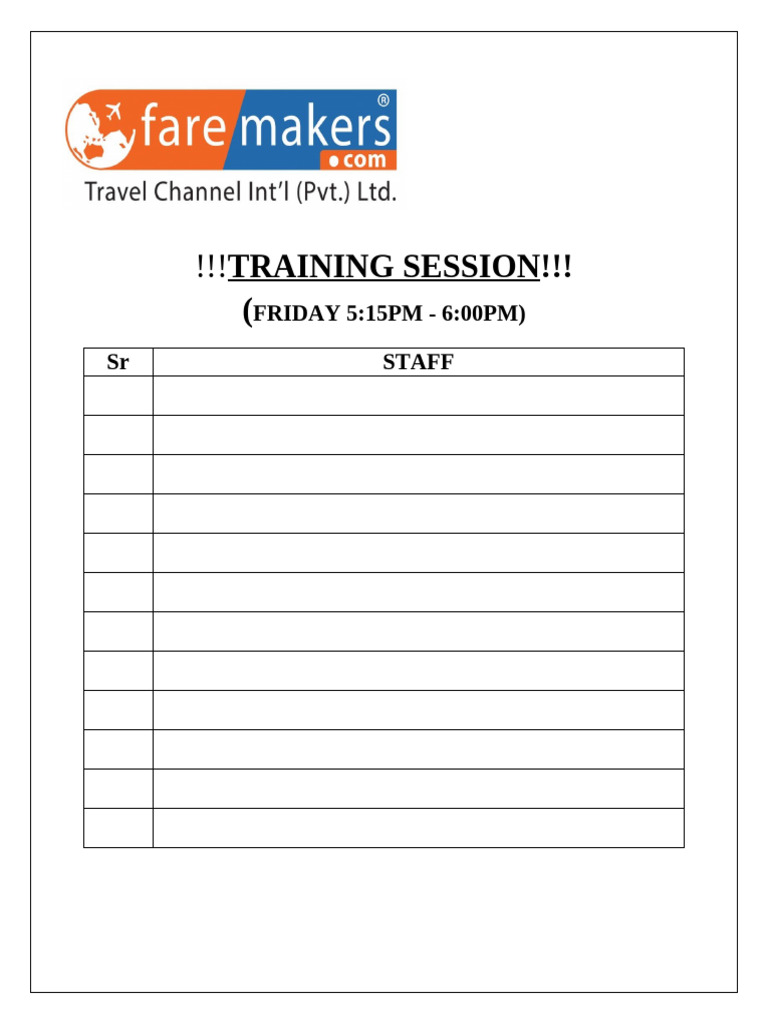 Training Session | PDF