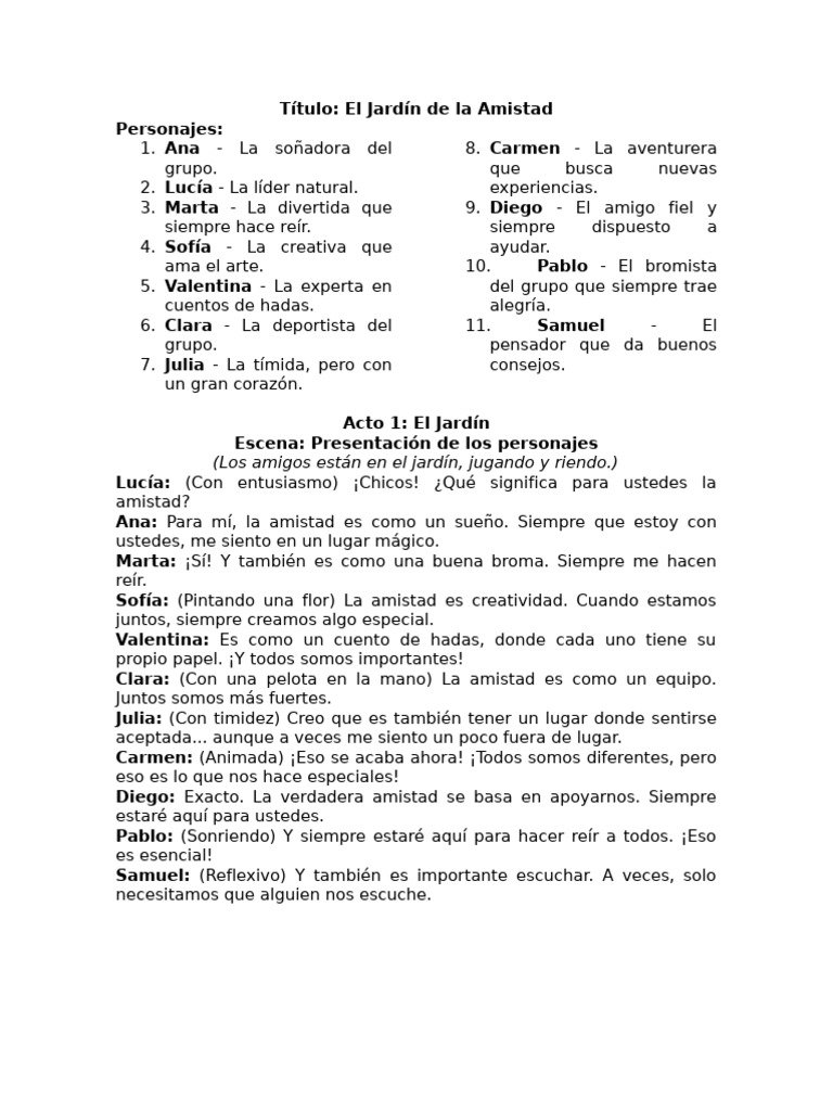 El Jardín de La Amistad | PDF