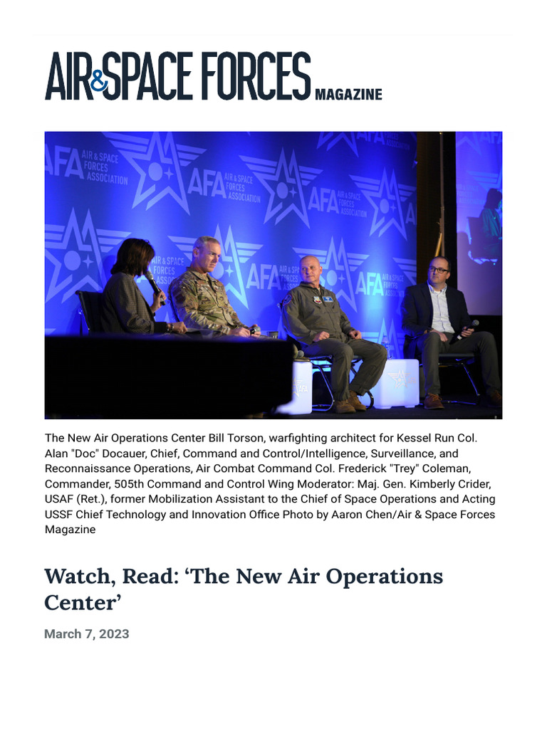 Watch, Read - 'The New Air Operations Center' - Air & Space Forces ...