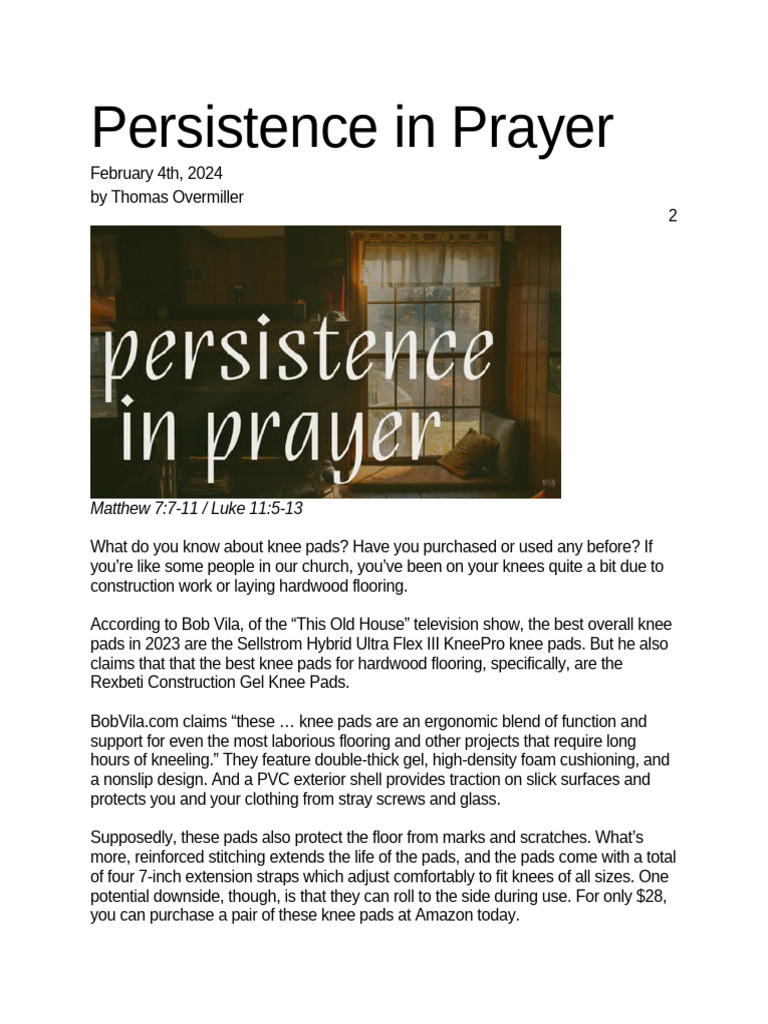 4 Persistence in Prayer | PDF | Prayer | Lord's Prayer