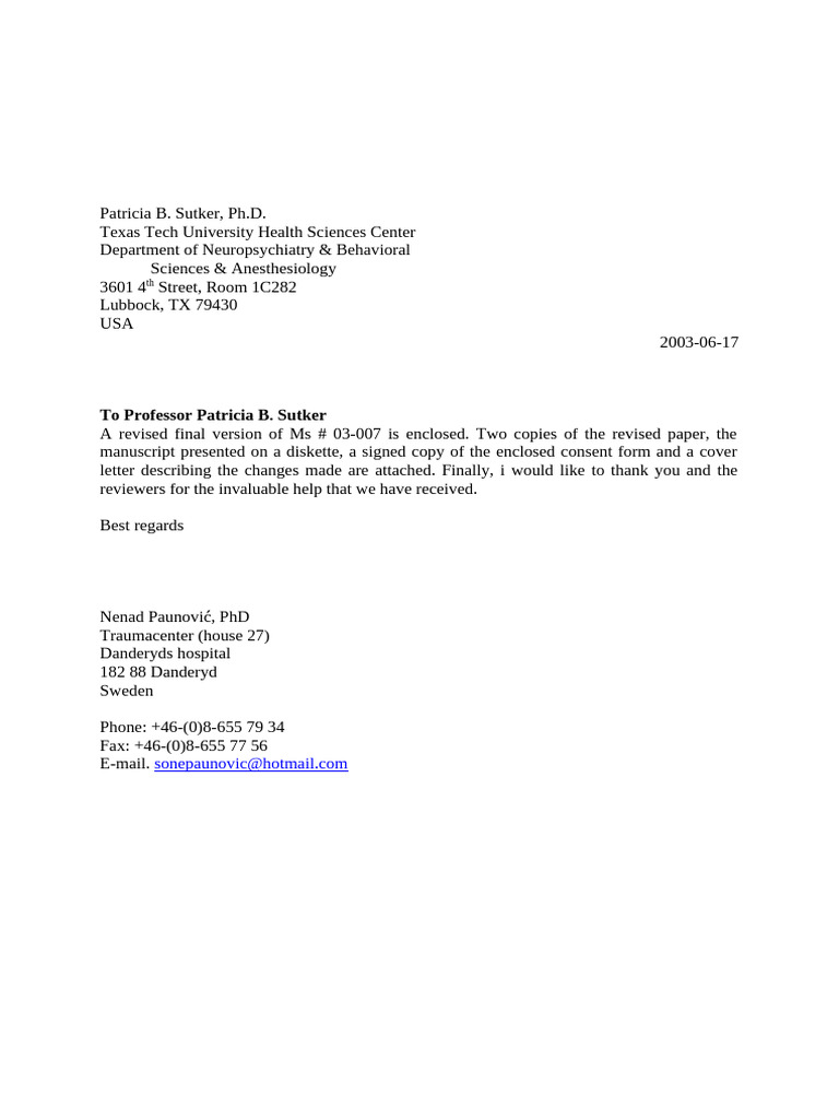 Letter 2 | PDF | Psychology